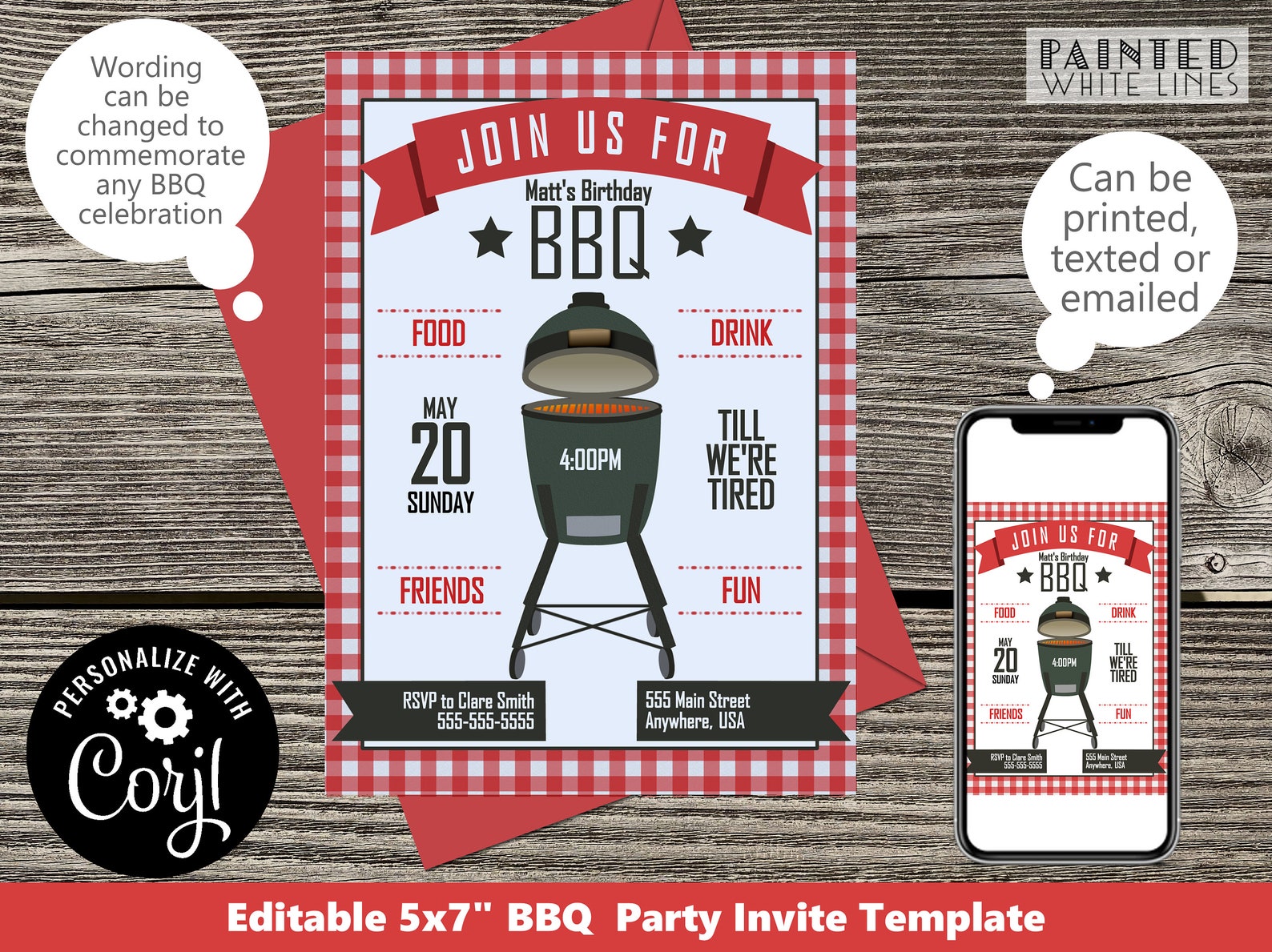Printable Backyard BBQ Invitation Family Reunion Invitation - Etsy