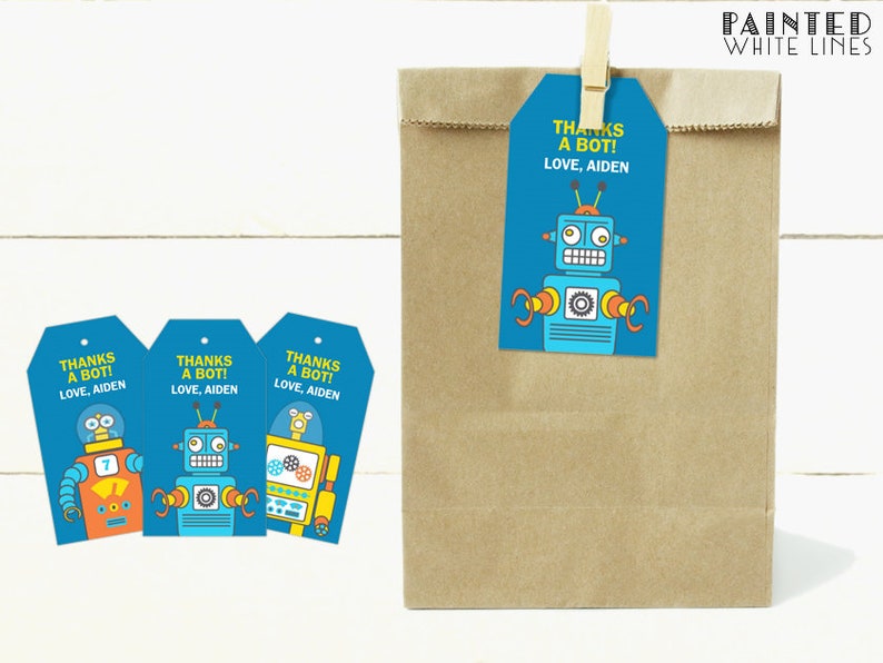 Robot Birthday Banner Digital File Robot Party Sign Robot | Etsy