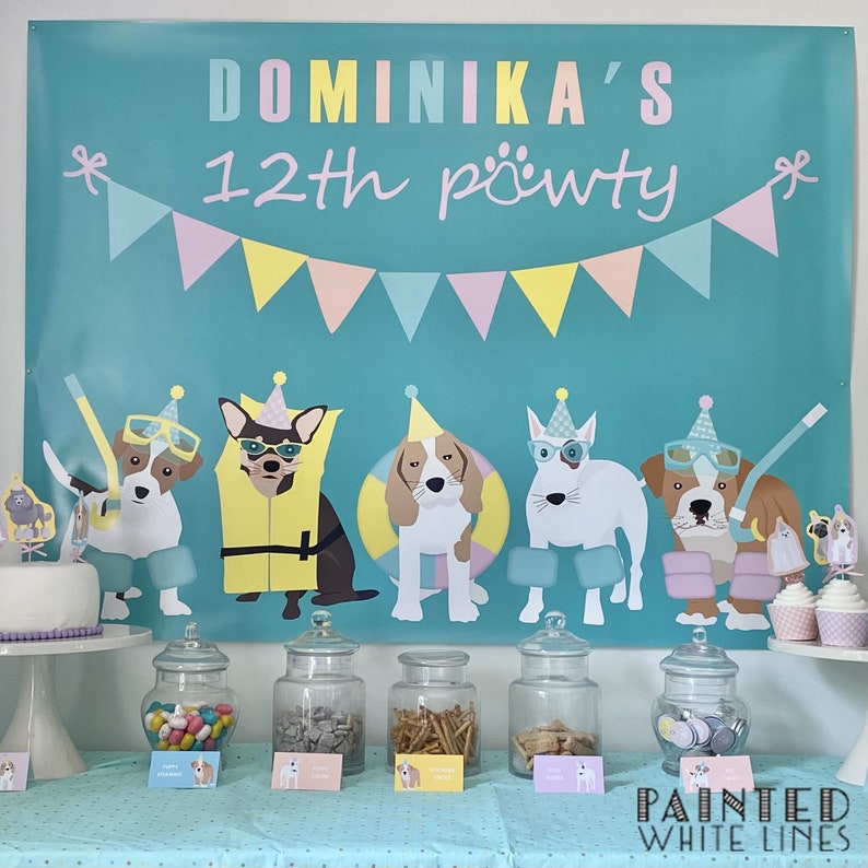 Puppy Dog Pool Party Theme Doggy Paddle Pool Party Birthday Invitation ...