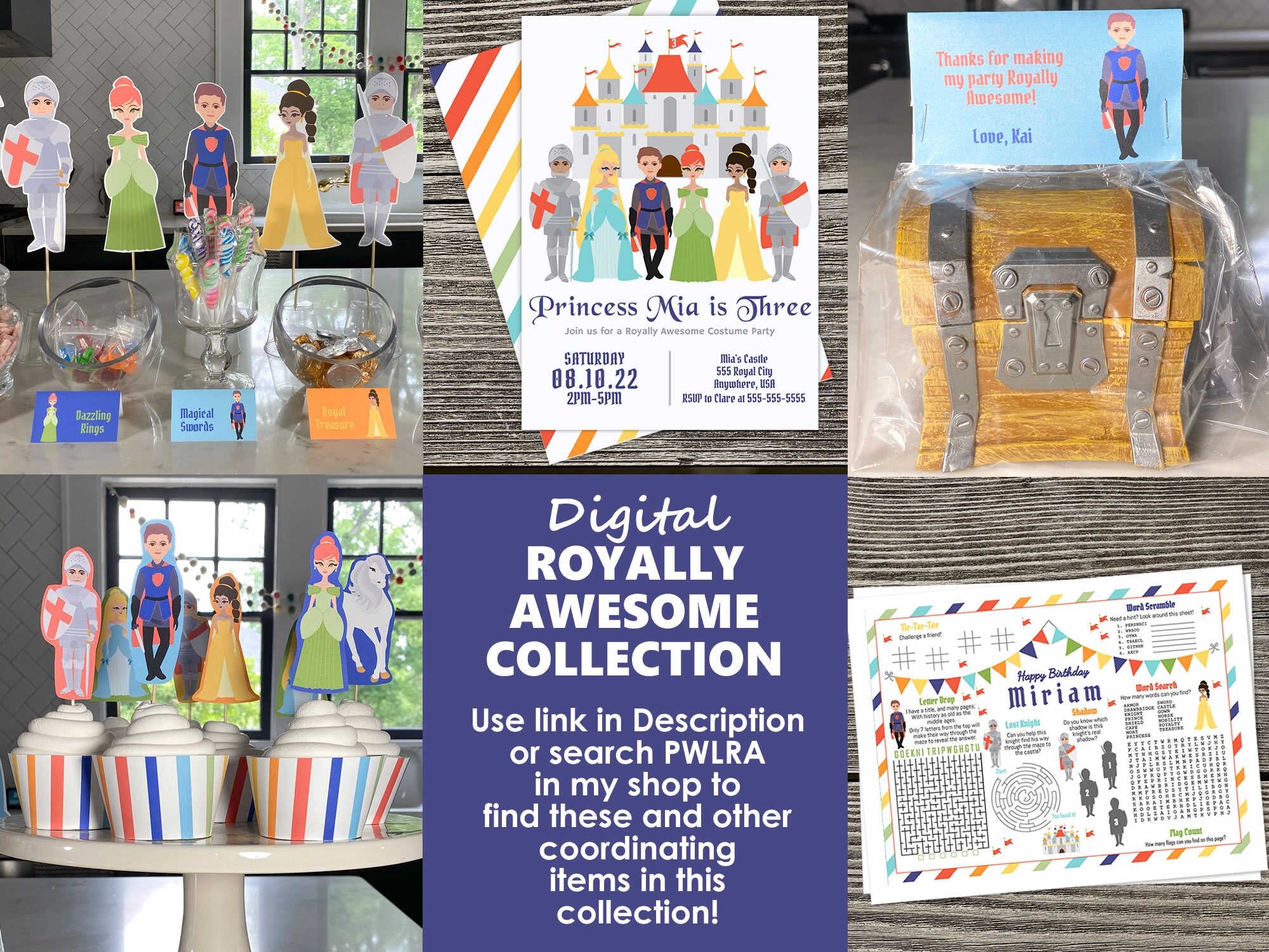 Princess Knight Party Activity Kids Birthday Coloring Sheet - Etsy