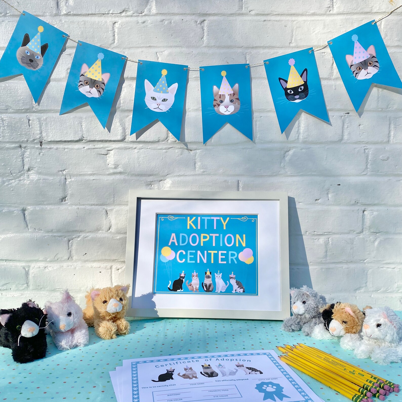 Cat Party Signs Cat Welcome Sign Poster Sizes Printable Birthday ...