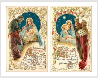 Religious christmas cards | Etsy