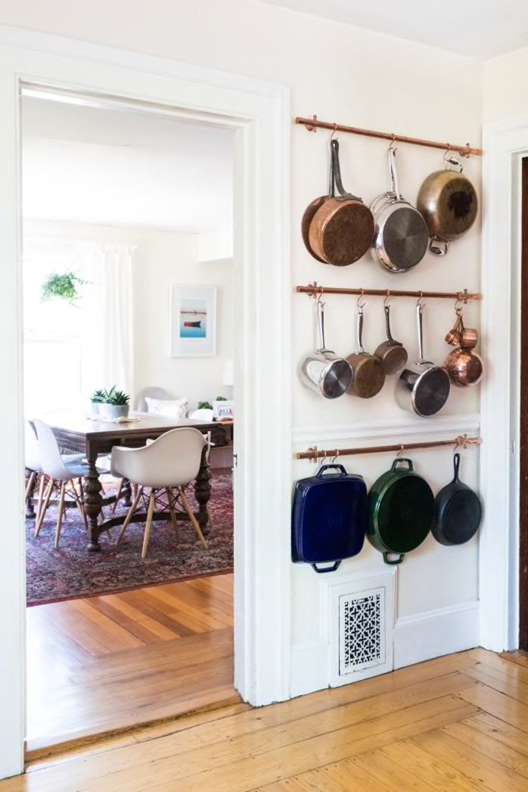 Kitchen Accessory - Copper Pan Hanger - Utensil Rail Rack Sizes From ...