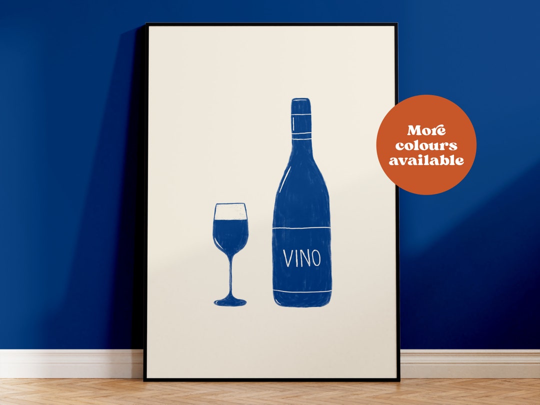Vino Poster, Wine Art, Painted Print, Linocut Poster, French Art ...