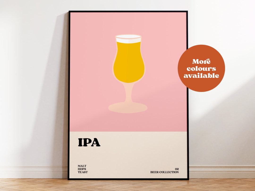 IPA Print, Beer Print, Craft Beer, Birthday Gift, Vintage Wall Art ...