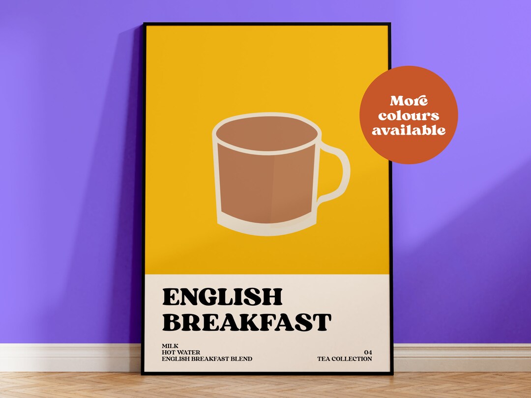English Breakfast Tea Print, Tea Poster, Tea Collection, Print Set ...