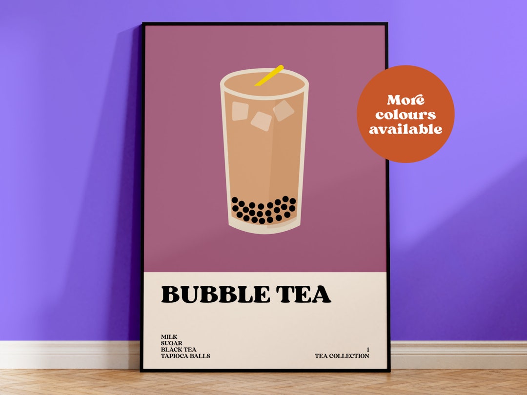 Bubble Tea Print, Tea Poster, Tea Collection, Print Set, Coffee Shop ...