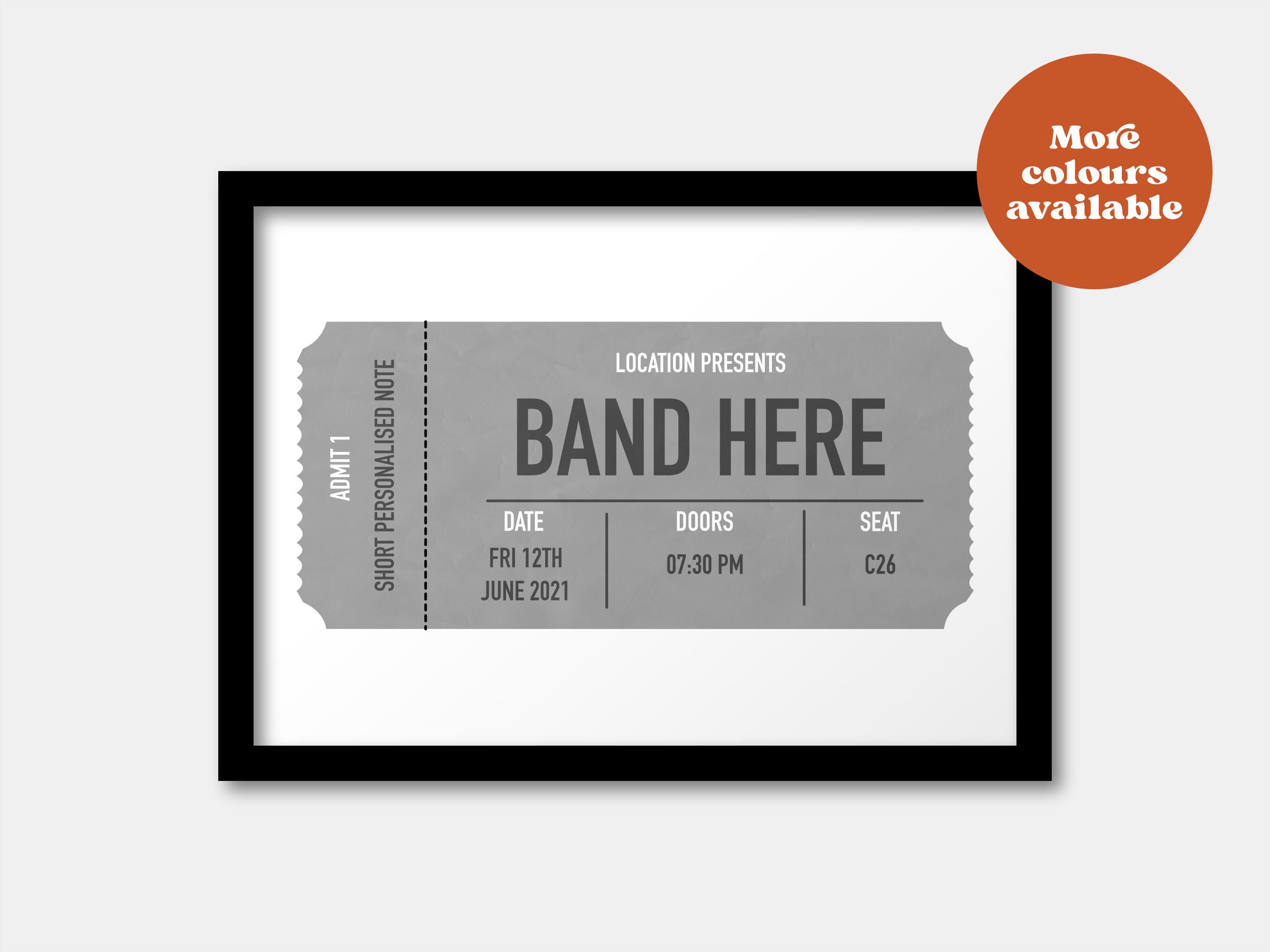 Custom Concert Ticket Print Personalised Gig Ticket Event | Etsy