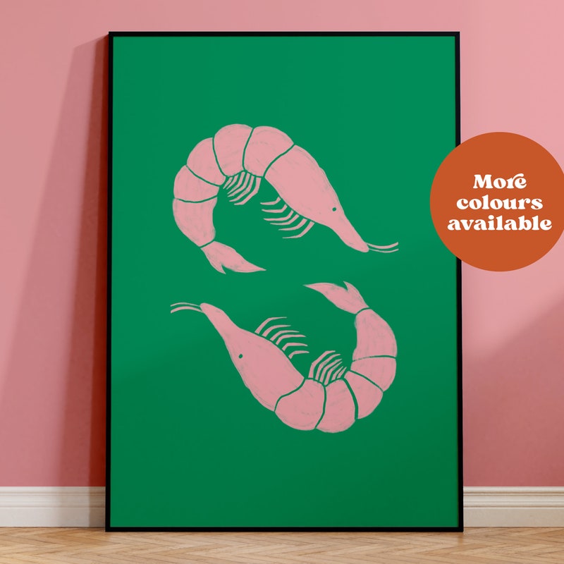 Shrimp Print - Etsy UK