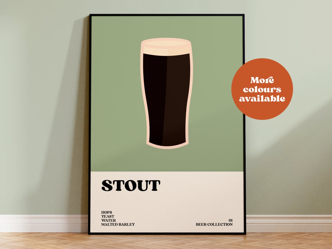 Stout Print, Beer Print, Birthday Gift, Vintage Wall Art, Kitchen Print ...