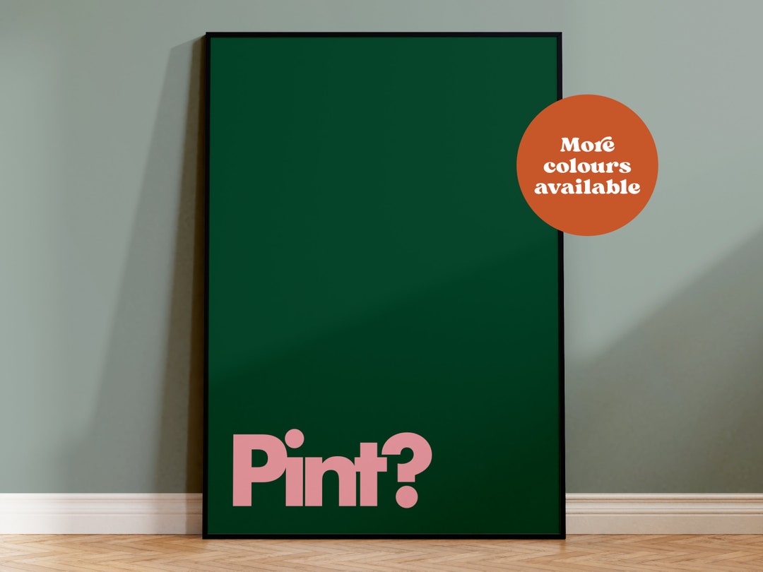 Pint Poster, Typography Print, Beer Art, Fancy A, Kitchen Wall Decor ...