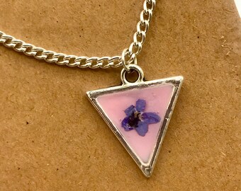 Pink Triangle Necklace - Etsy