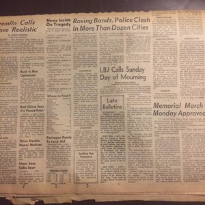 Assassination of Martin Luther King Jr April 5 1968 Original - Etsy