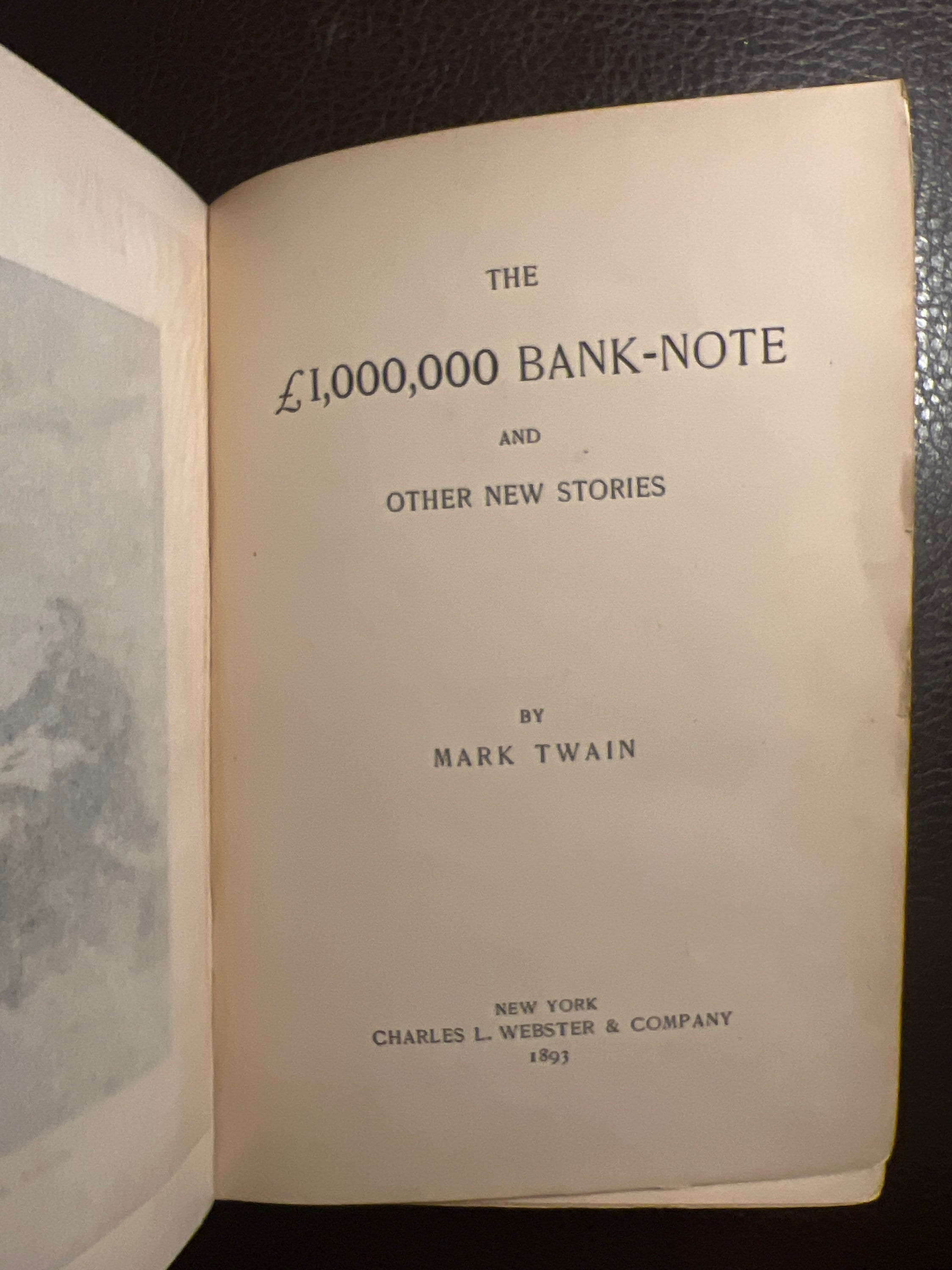 The 1,000,000 Pound Bank Note, Mark Twain, 1893 - Etsy