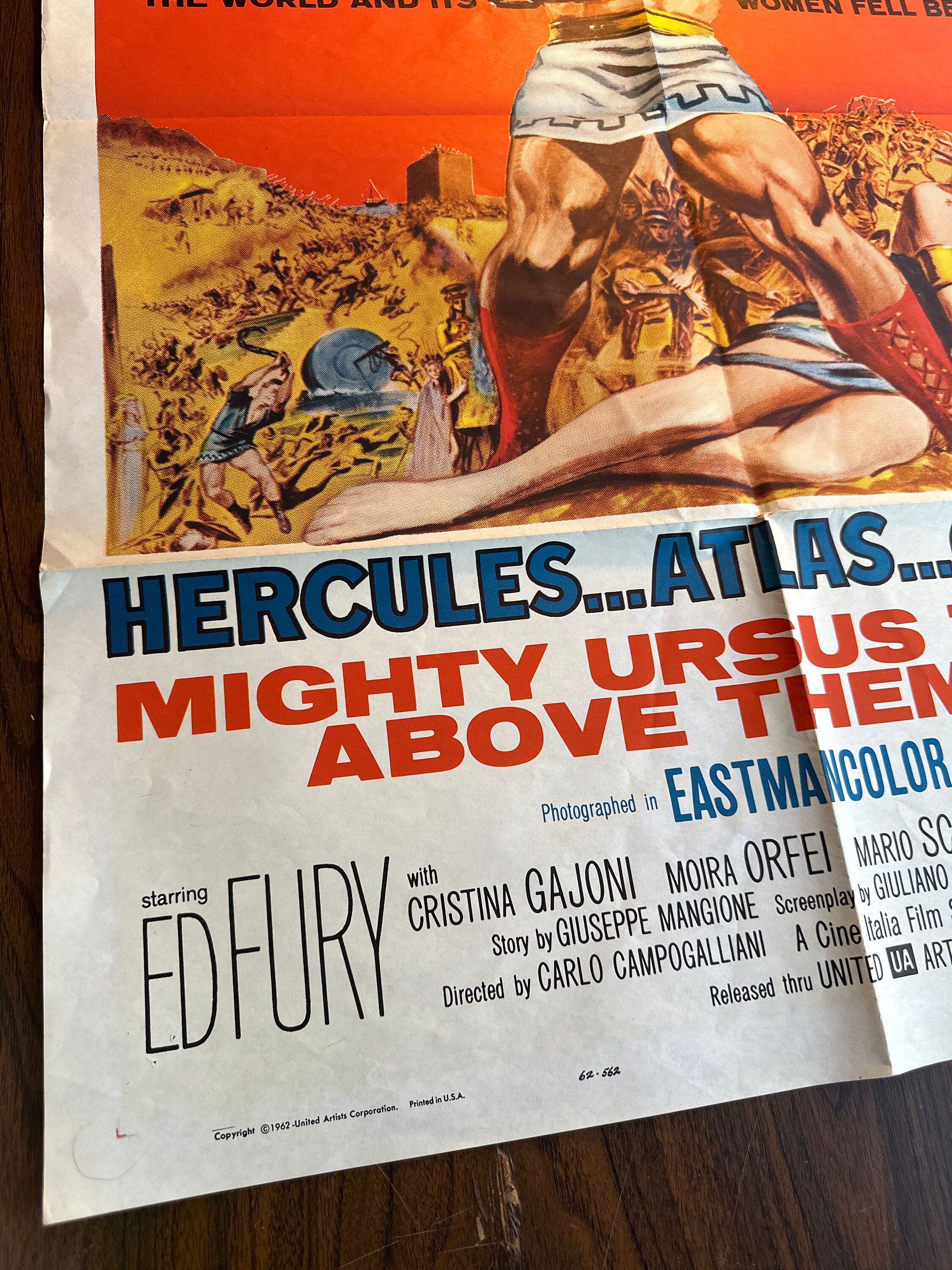 Mighty Ursus Original 1962 Movie Poster, 62/235, 27x41, Folded One ...