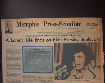 Elvis newspaper | Etsy