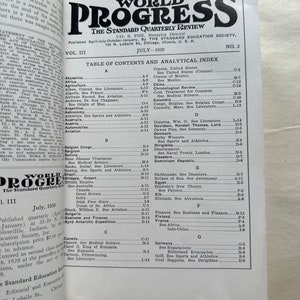 World Progress Magazine, the Standard Quarterly Review, July 15, 1930 ...