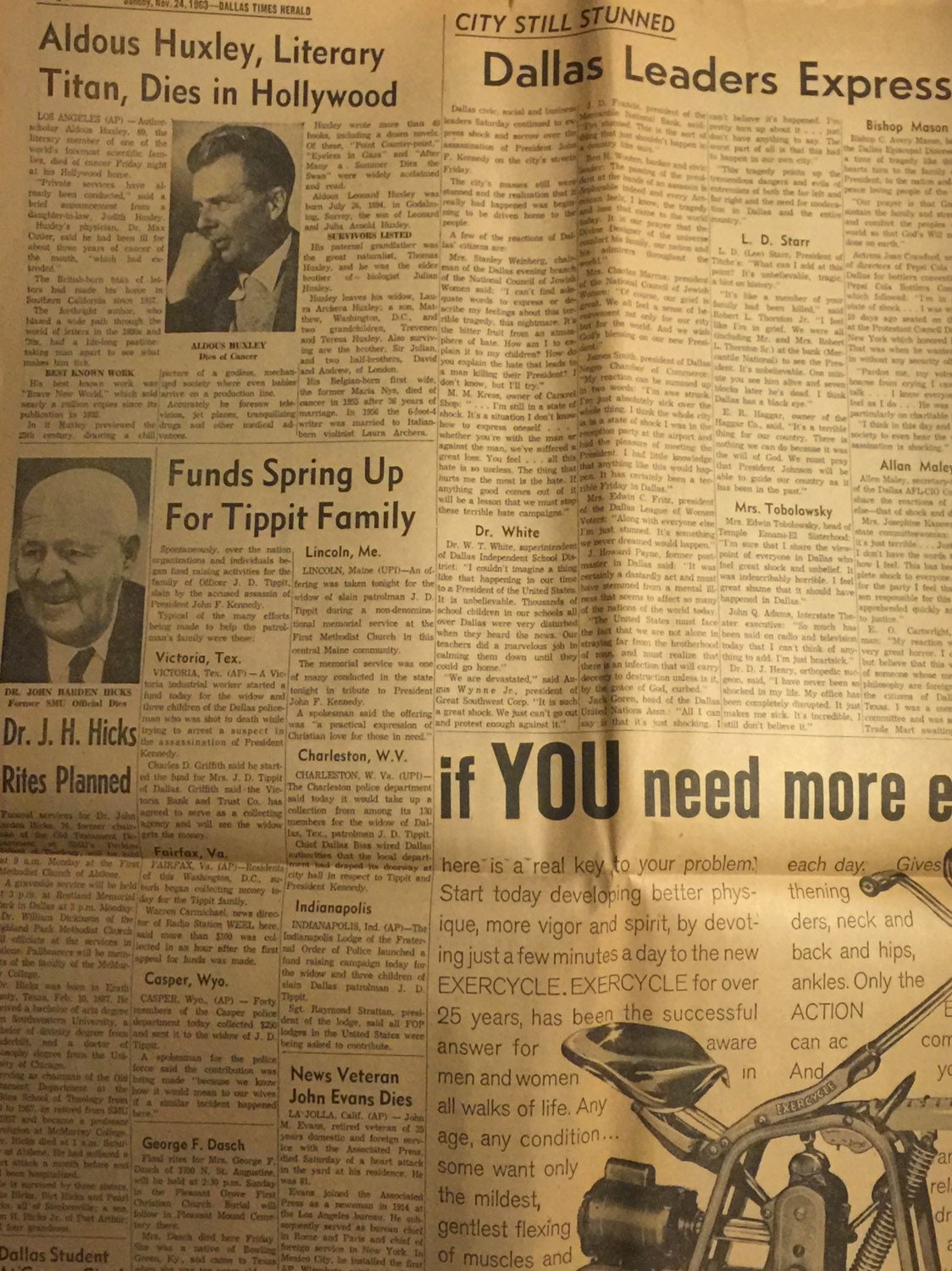 Kennedy Assassination, Oswald Rifle Newspaper, Original the Dallas ...