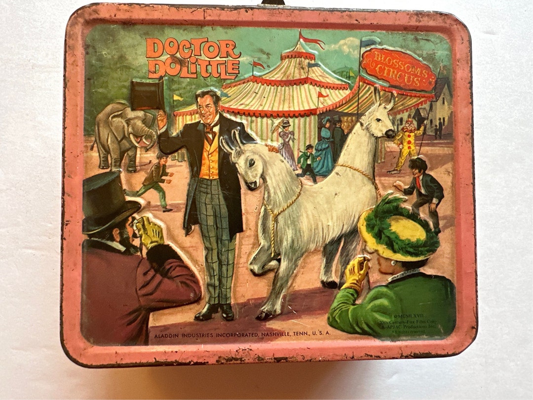 1967 Doctor Doolittle Metal Lunchbox, Alladin Industries, 20th Century Fox Film Corp, Made in ...