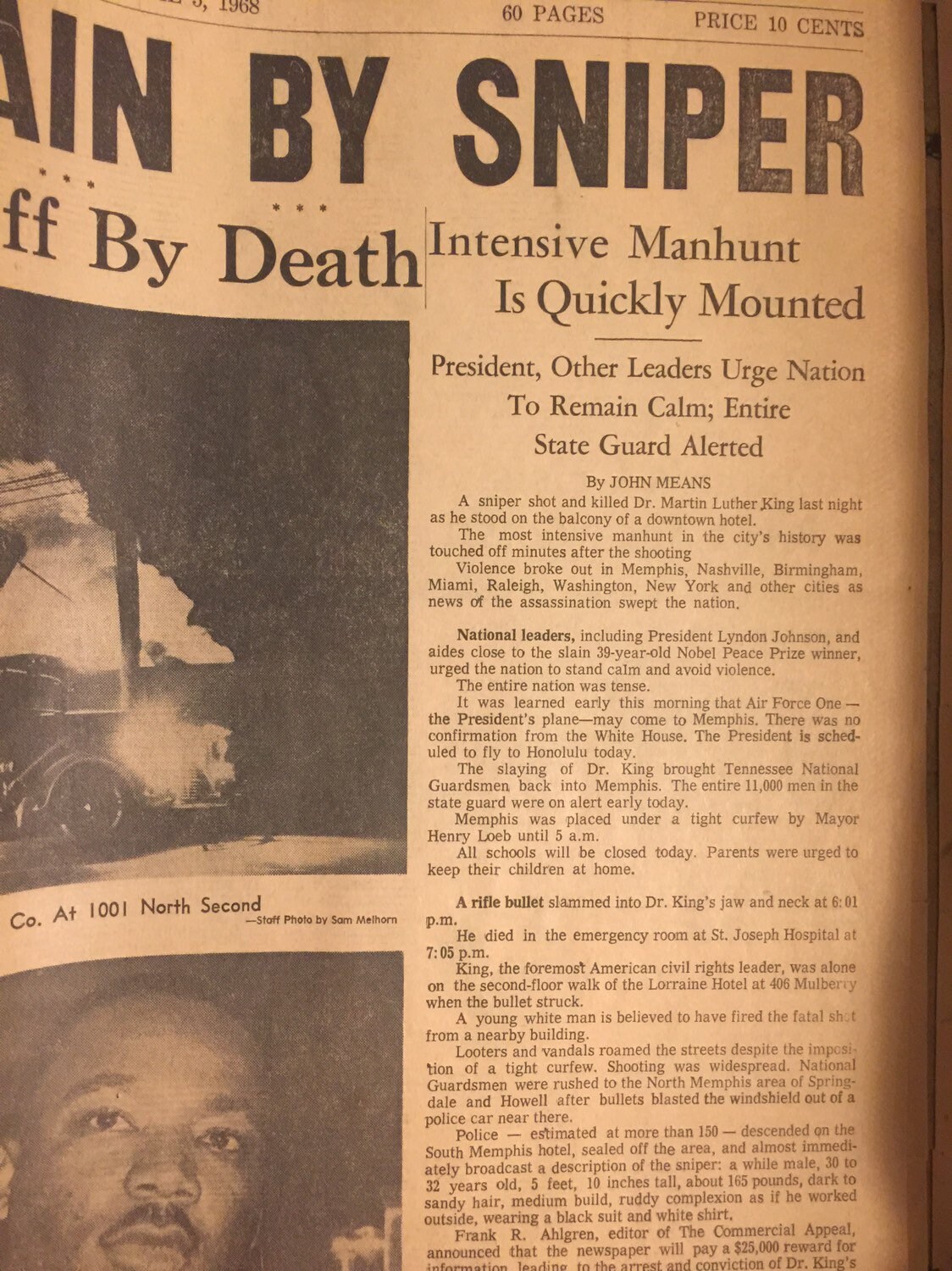 Original Martin Luther King Jr. Assassination Newspaper From the Day ...