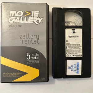 1985 Commando VHS, Movie Gallery Rental Hard Case, Schwarzenegger, Rae ...