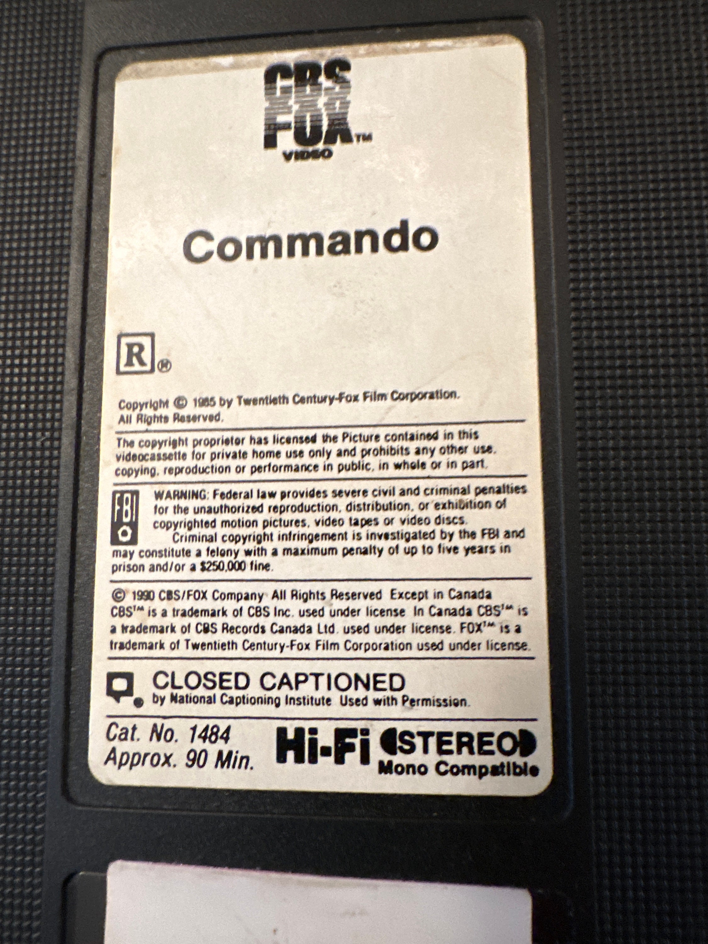 1985 Commando VHS Movie Gallery Rental Hard Case - Etsy