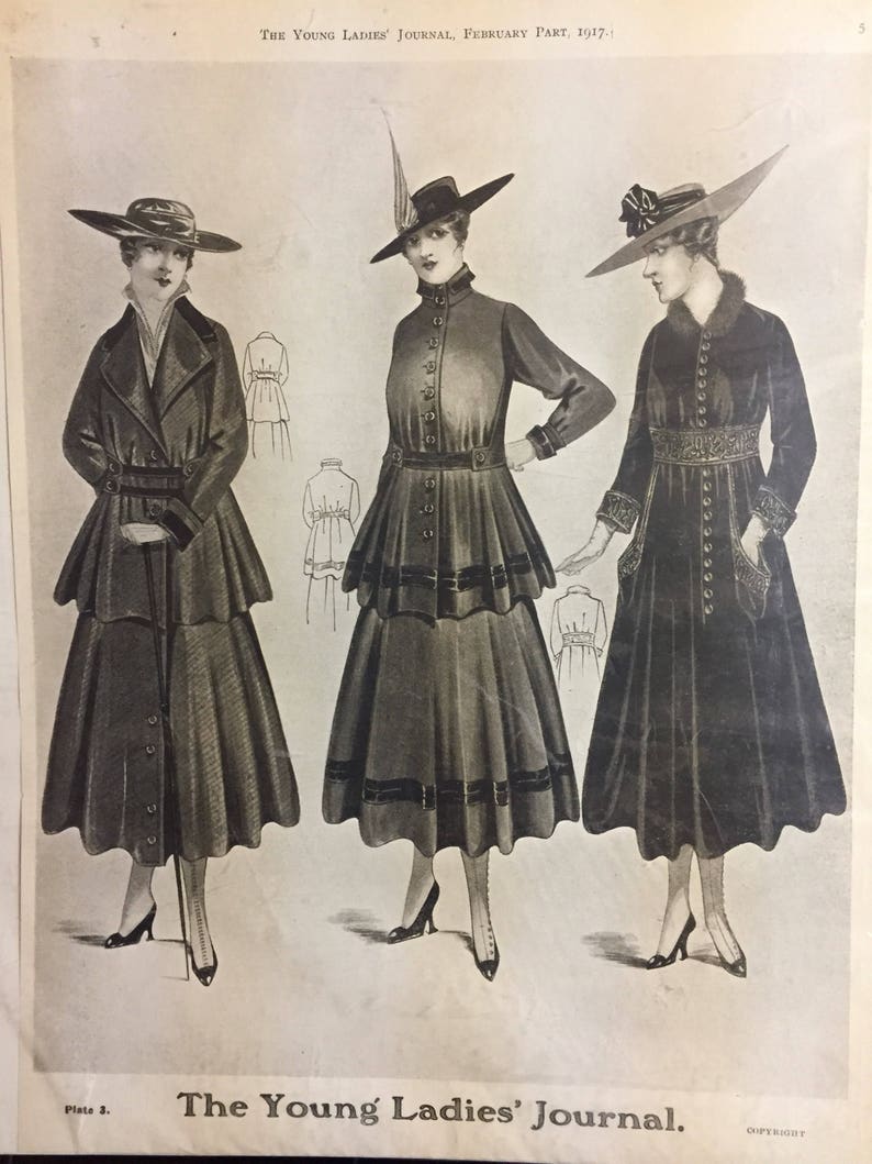 1917 Fashion Ad, Fashion Wall Art, Antique Ephemera, Vintage Magazine ...