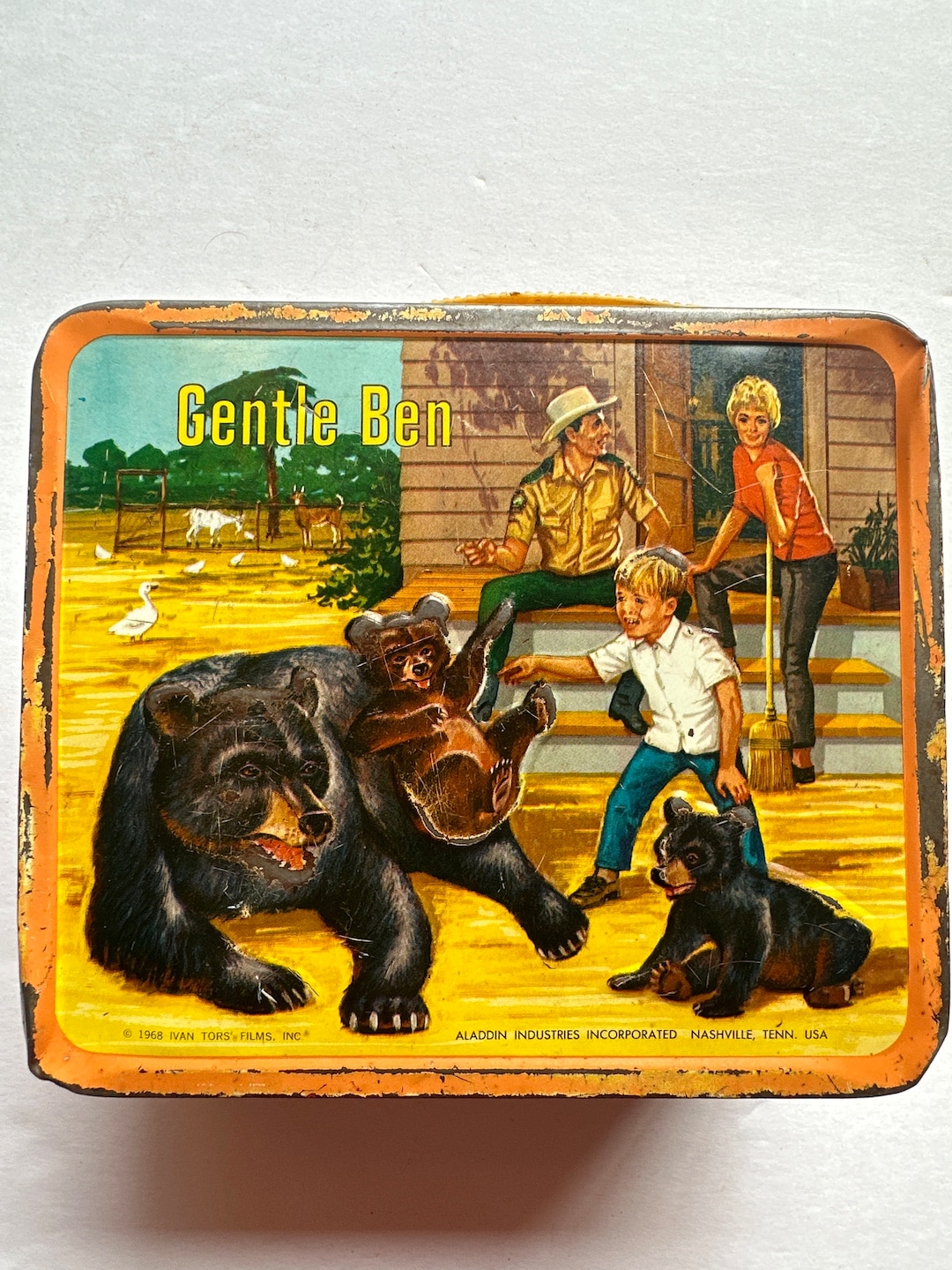 1968 Gentle Ben Metal Lunchbox, Ivan Tors Films, Alladin Industries, No ...