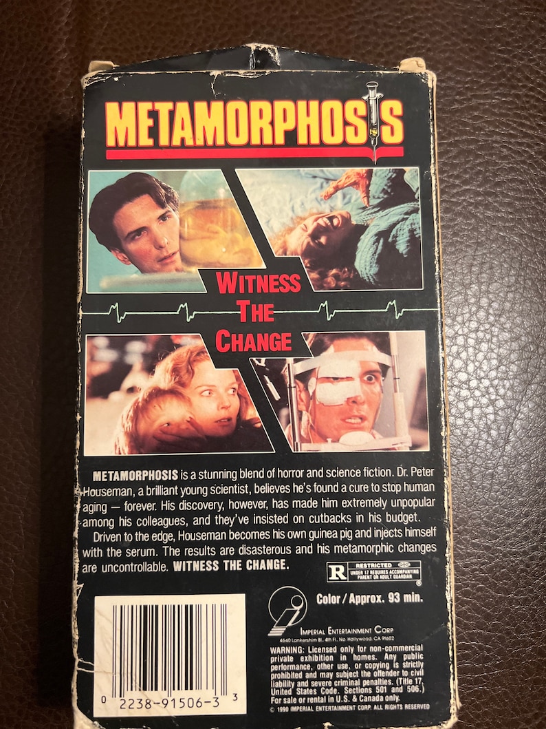 Metamorphosis VHS, 1990, Raised Cover, Vintage Horror VHS - Etsy