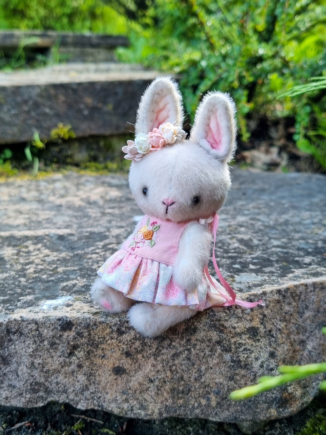JANE TEDDY BUNNY, Artist Miniature Rabbit, Teddy Friend for Blythe ...