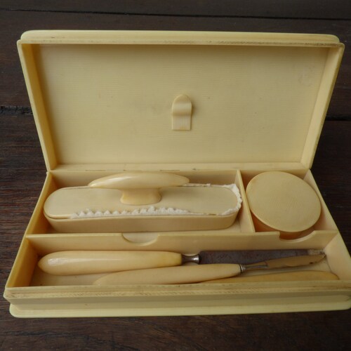 Vintage Celluloid Bakelite Manicure Set in Roll Pouch Deco Era - Etsy