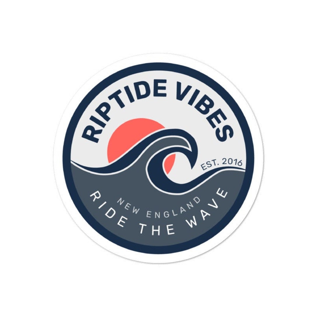 RIPTIDE VIBES Signature Sunset Crest Sticker - Etsy
