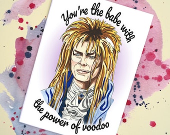 Labyrinth Birthday Card, Labyrinth Card, David Bowie Blank Card, Jareth ...