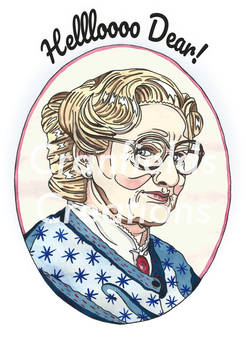 Mrs. Doubtfire Watercolour Print | Etsy