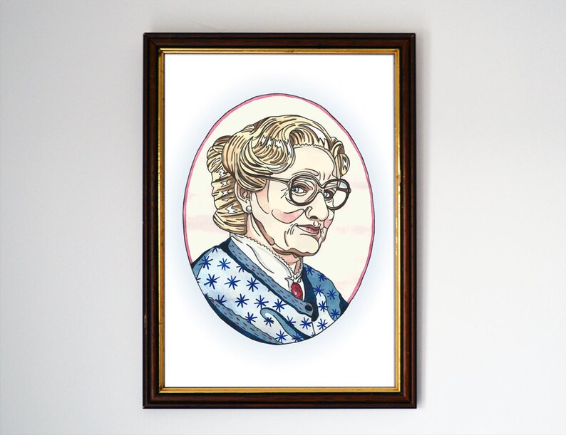 Mrs. Doubtfire Watercolour Print - Etsy