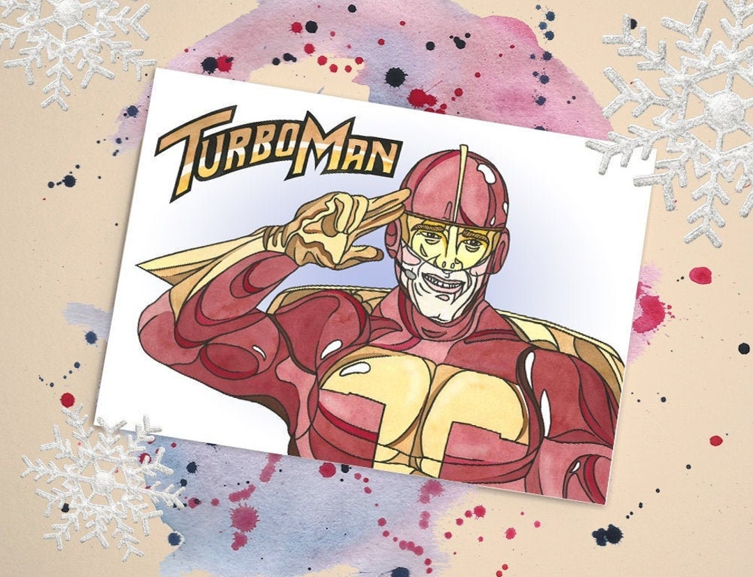 Turbo Man / Jingle All the Way Handmade Christmas Card - Etsy