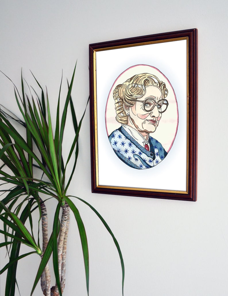 Mrs. Doubtfire Watercolour Print - Etsy