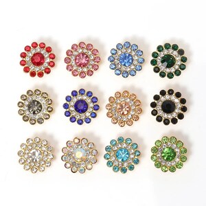 Round Rhinestone Effect Cabochons, 14mm Acrylic Cabochon, Flat Back ...