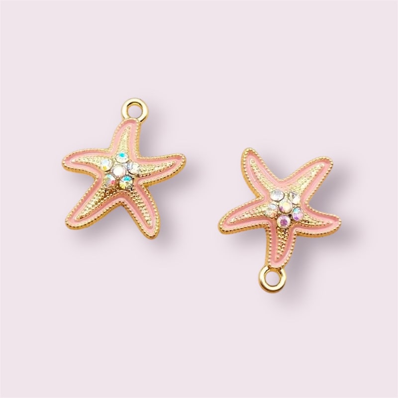 Pink Sea Star Earrings - Etsy UK