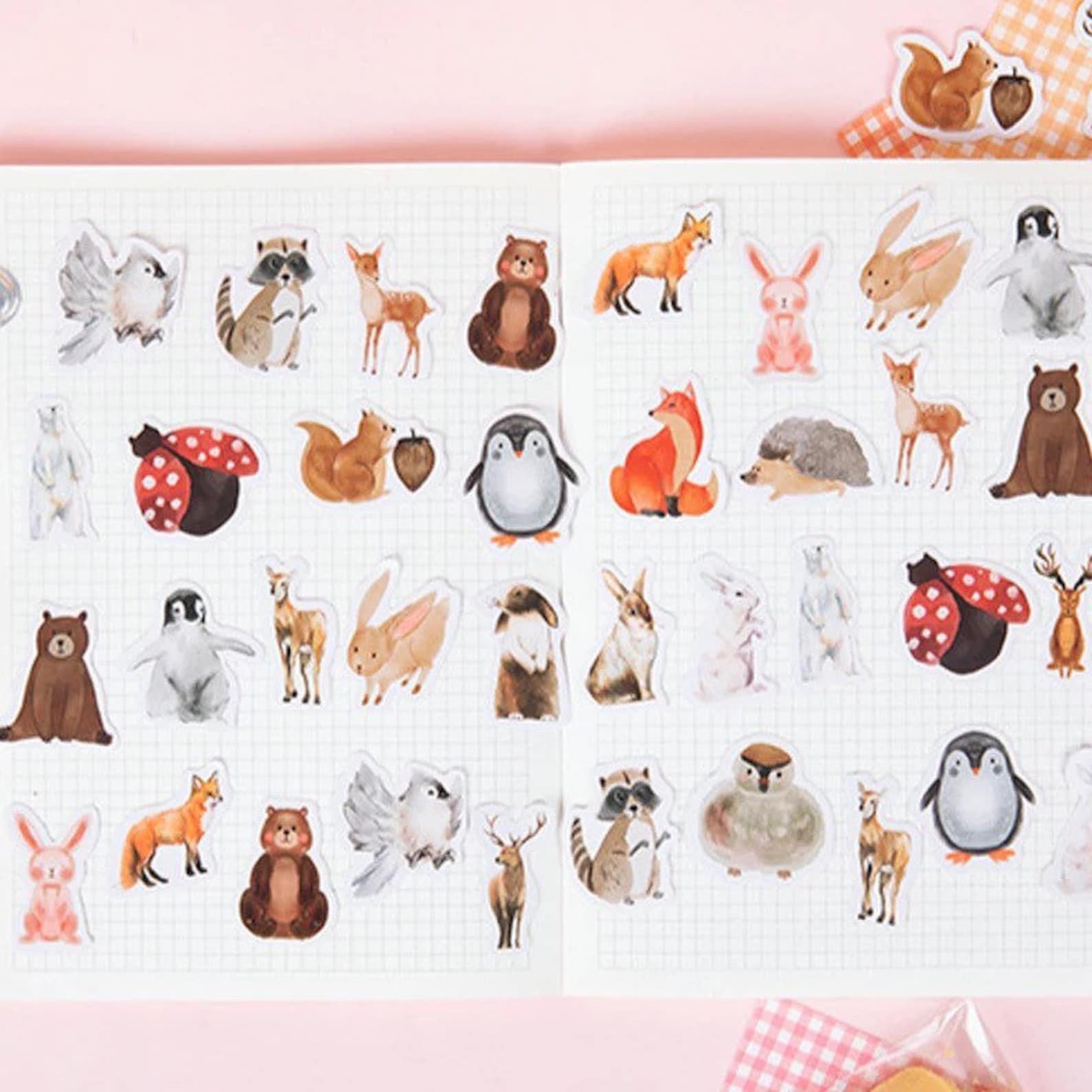 Animal Stickers Paper Craft Stickers Scrapbook Stickers - Etsy UK