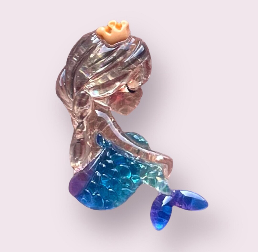 Glitter Mermaid Resin Cabochons, Blue Craft Embellishments, Set of 5 - Etsy