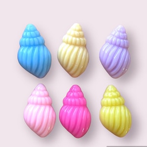 Seashell Cabochons, Spiral Shells, Pastel Mixed Resin Embellishments ...