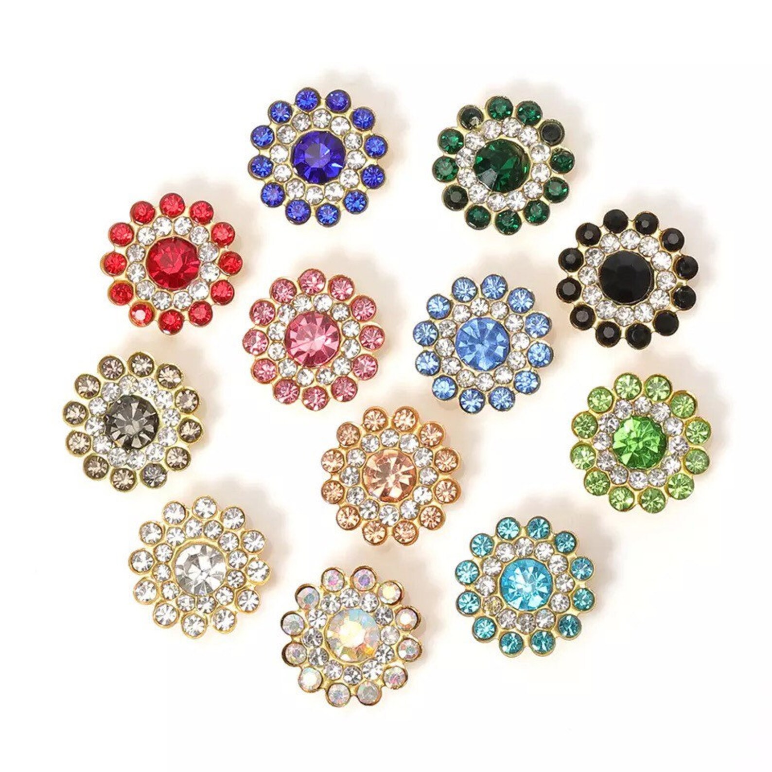 Round Rhinestone Effect Cabochons 14mm Acrylic Cabochon Flat - Etsy