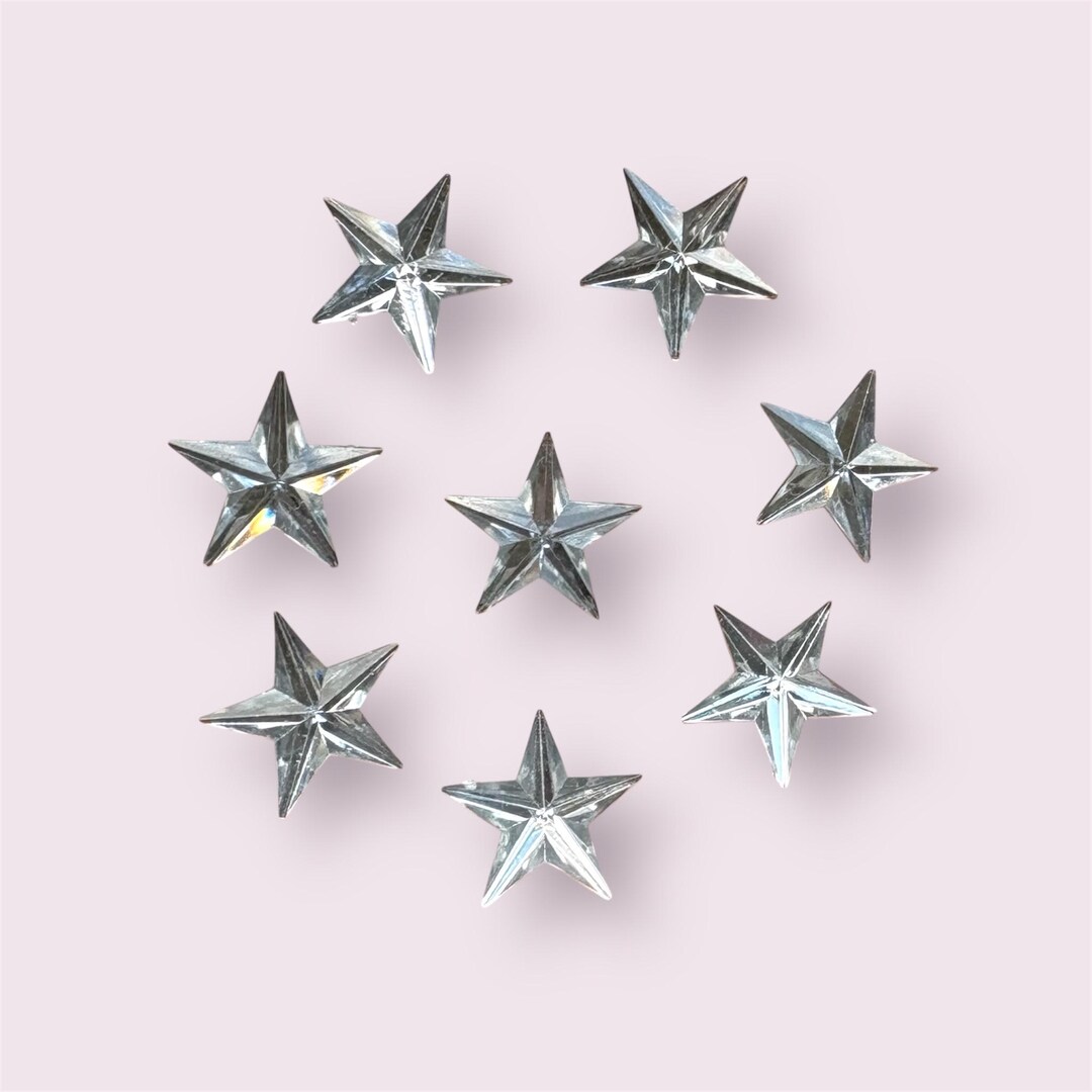 Star Acrylic Clear Cabochons, 13mm Flat Back Star Cabochon, Star Shaped ...