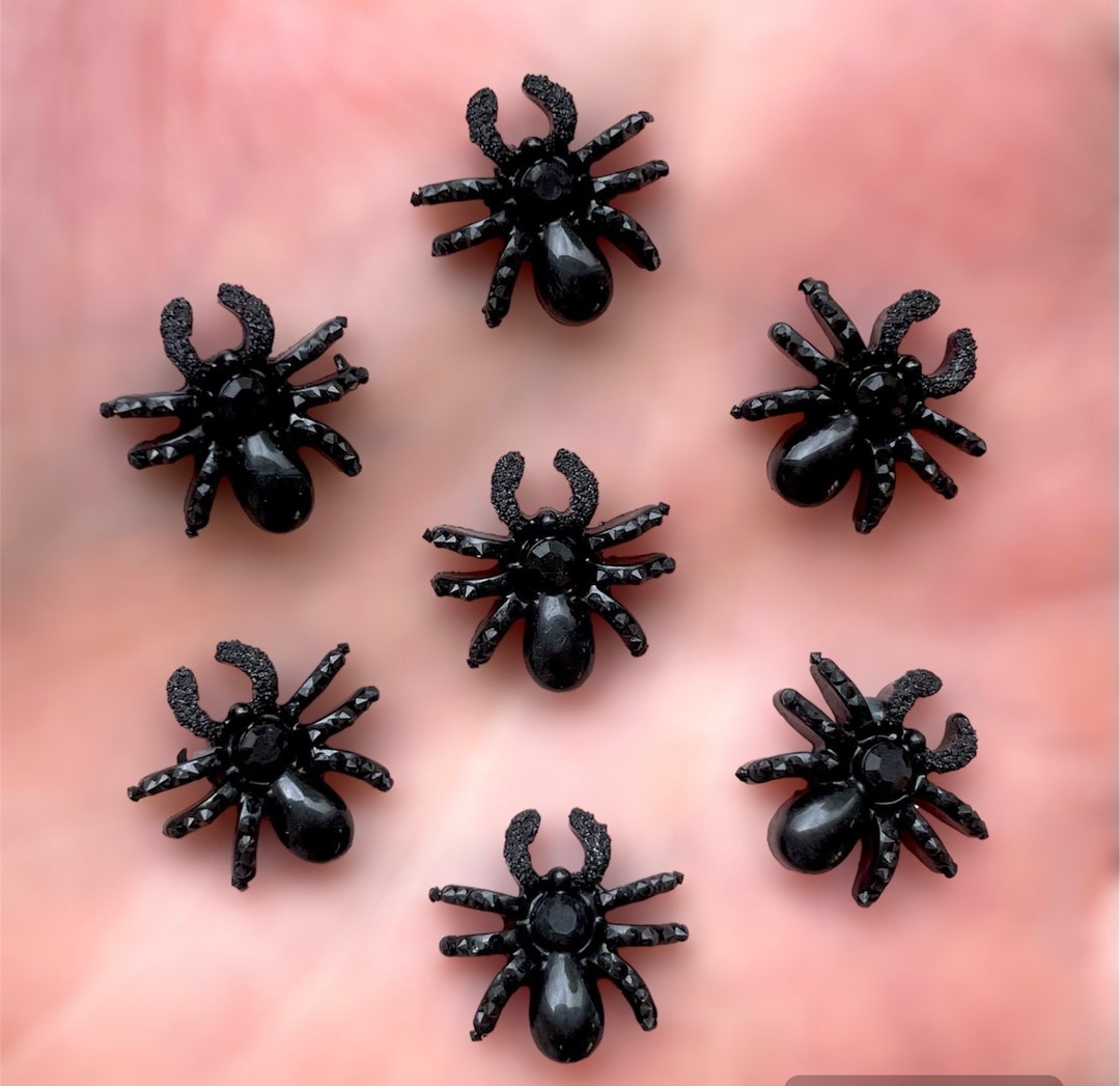 Spider Cabochons, 13mm Spider Embellishments, Halloween Cabochon, Small ...
