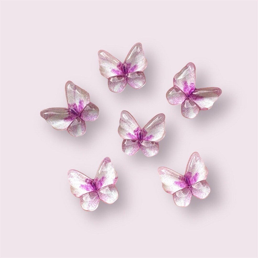 Butterfly Resin Embellishments, 15mm Lilac Butterfly Cabochon, Flat ...