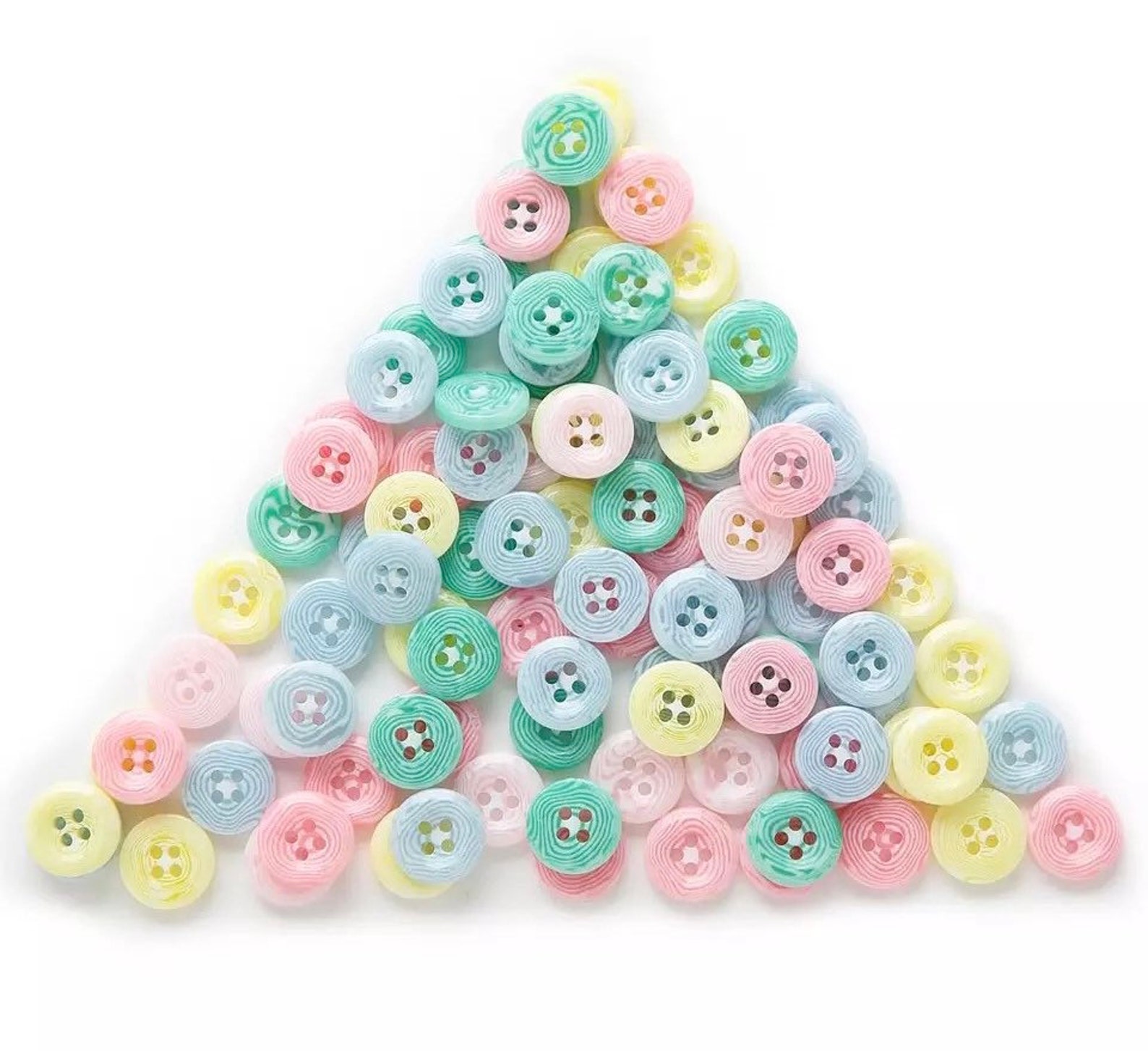 Pastel Mixed Round Buttons 12mm Acrylic Sewing Buttons Four | Etsy UK