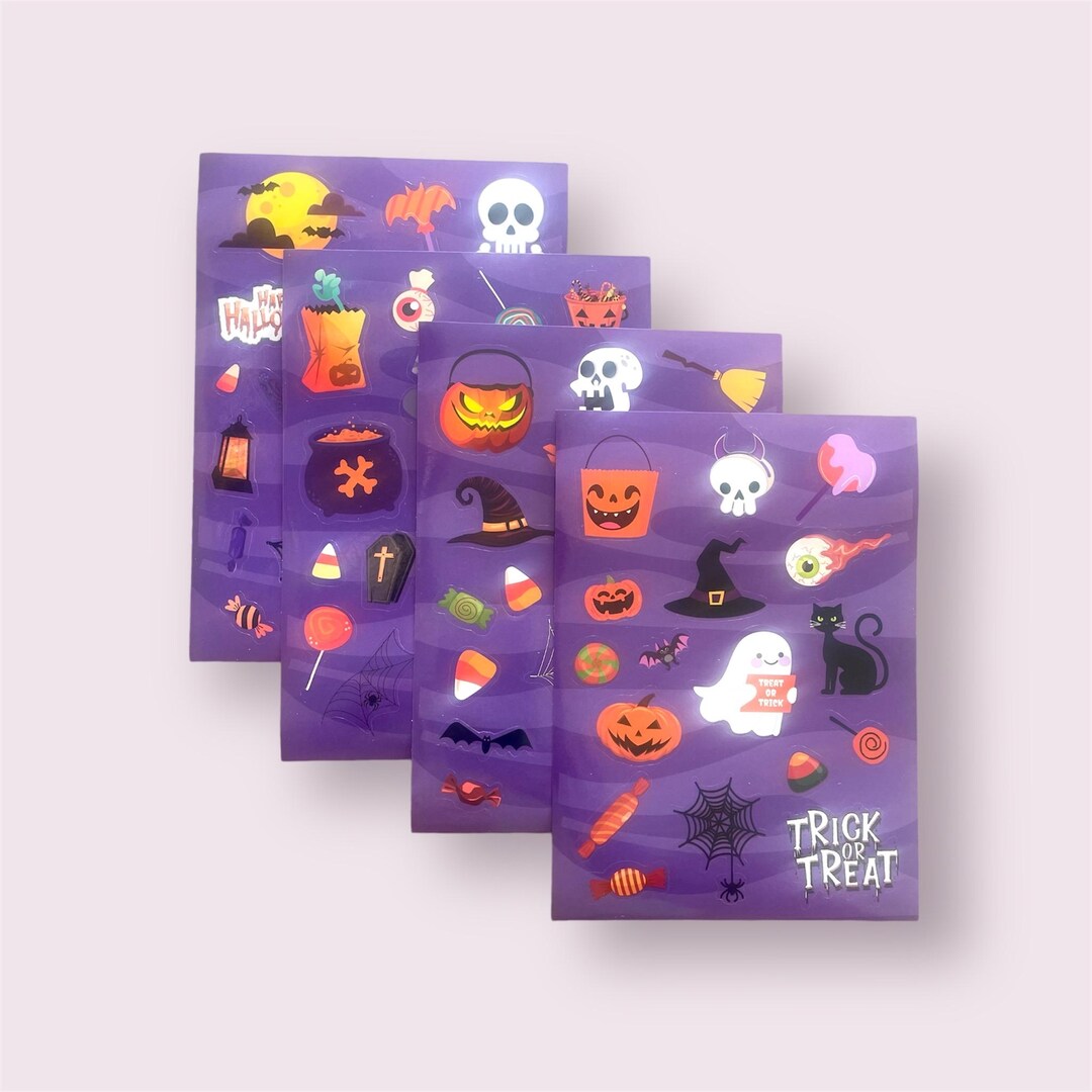 Halloween Shaped Stickers, Spooky Sticker Sheets, Shaped Paper Stickers ...