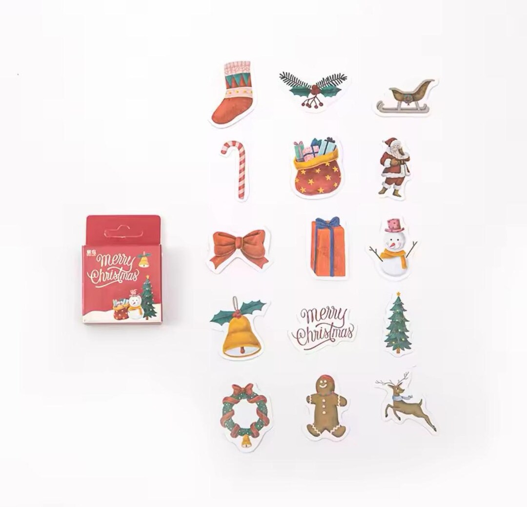 Christmas Stickers, Paper Craft Stickers, Xmas Scrapbook Stickers ...