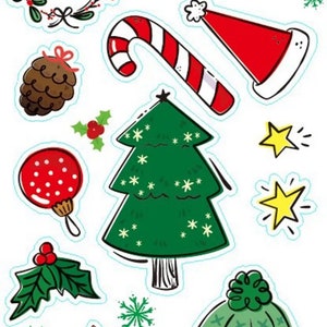 Christmas Sticker Sheet, Fun Christmas Stickers, Xmas Envelope Seal ...